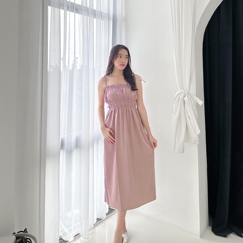 Jual [ChoosePeriwinkle] Madeleine Dress / Korean Style Premium Satin ...