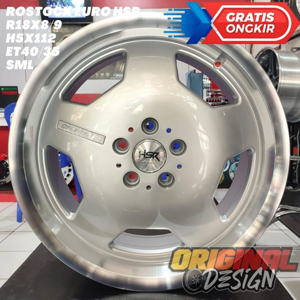Jual Velg Mobil Ring 18 ROSTOCK EURO HSR R18X8/9 H5X112 ET40/35 SML ...