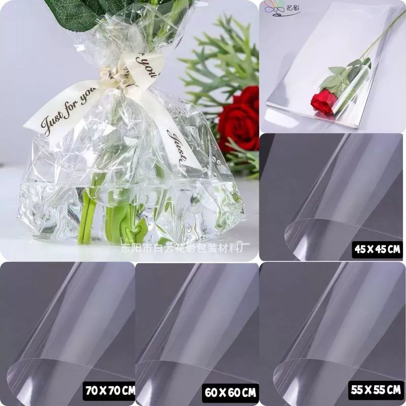 Jual Free Packing Plastik Transparan - Plastik Wrapping flower Lembaran ...