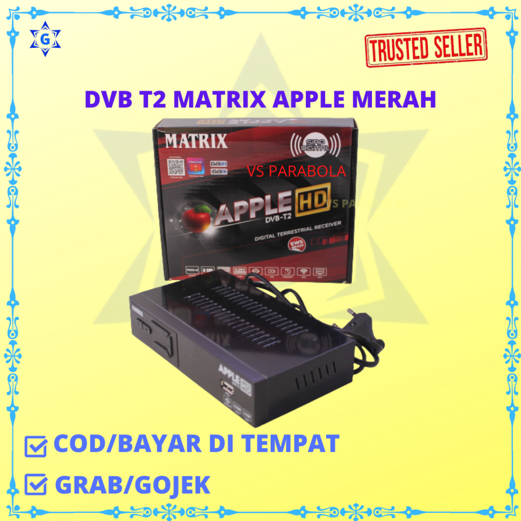 Jual SET TOP BOX DVB T2 TV DIGITAL MATRIX APPLE MERAH | Shopee Indonesia