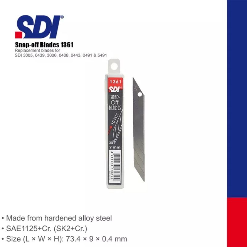 Jual ATK-POINT | SDI Refil cutter snap of blades / isi cutter 9mm 30 ...