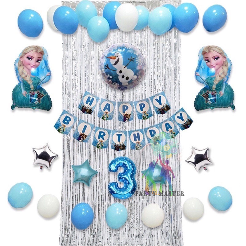 Jual Paket birthday Set frozen Dekorasi Pesta Backdrop Ulang Tahun Anak ...