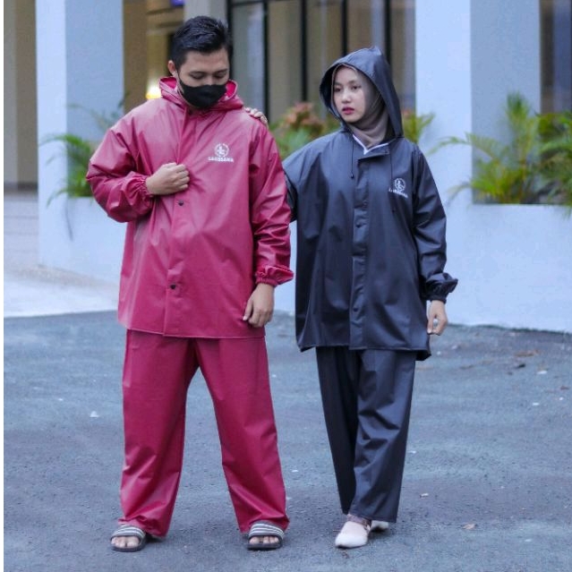 Jual JAS HUJAN MANTEL HUJAN RAINCOAT SETELAN JAKET CELANA PVC KARET 0,25 KUAT ELASTIS PRIA ...