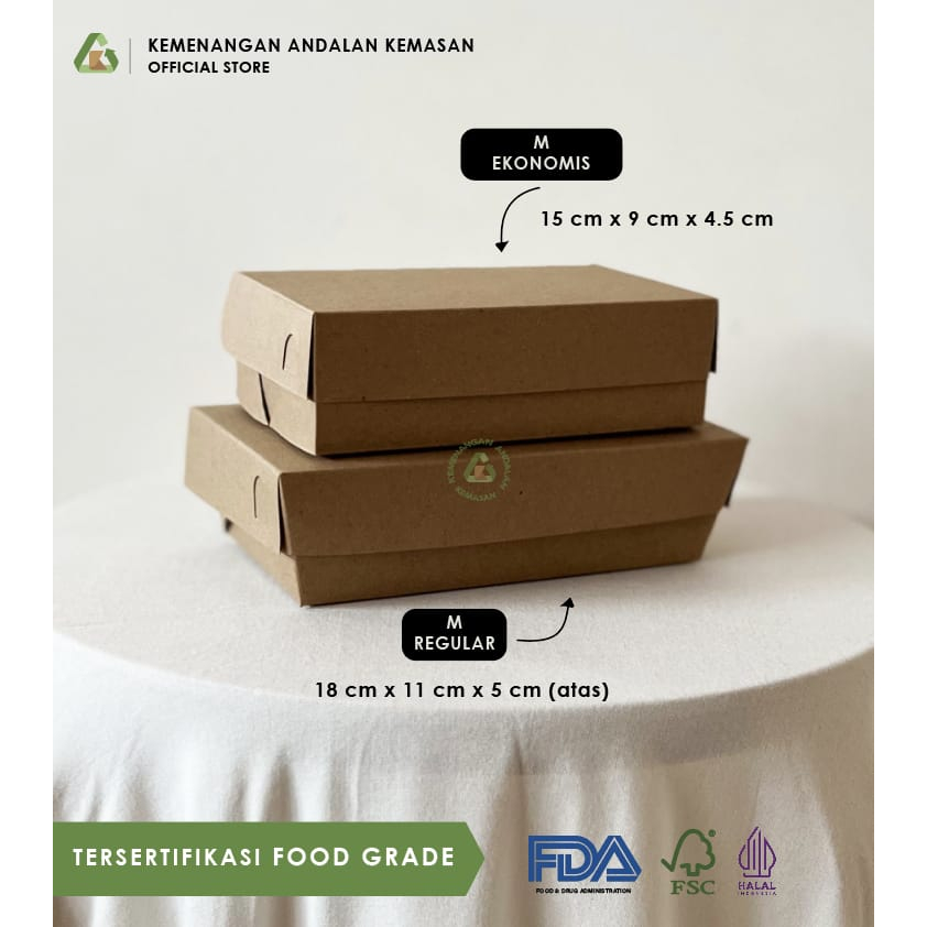 Jual Paper Lunch Box S M L, Lunch Box Paper, Paper Box Lunch, Kemasan ...