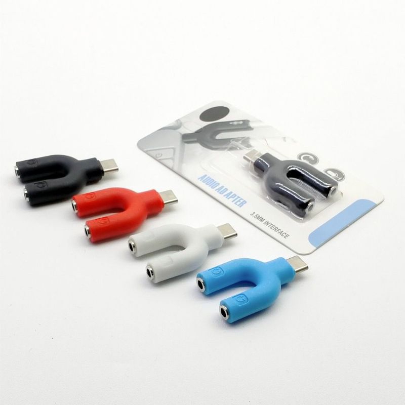 Jual Audio Jack type C Splitter U 2in1 Mic dan Headset Male to Female ...