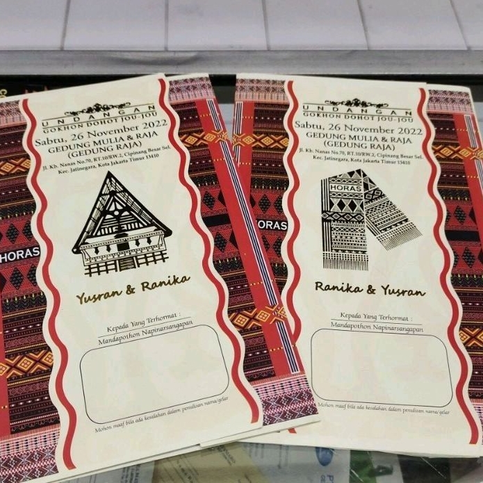 Jual Undangan Batak, Model Lipat 3,MESIN CETAK bukan PRINTER ...