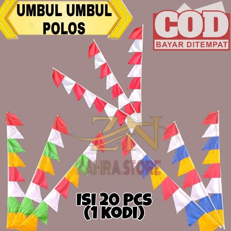 Jual Bendera Umbul Umbul Polos ( tanpa sablon Garuda ) Paket isi 20 pcs/1 kodi | Shopee Indonesia