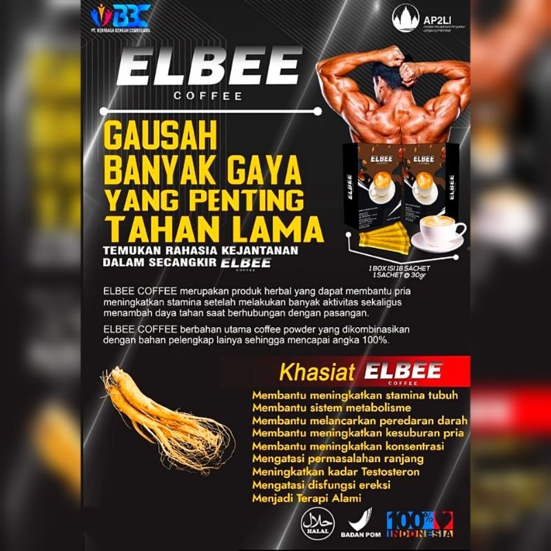 Jual Elbee Coffee | Kopi Ajaib Penambah Stamina Tanpa Efek Samping 1Box ...