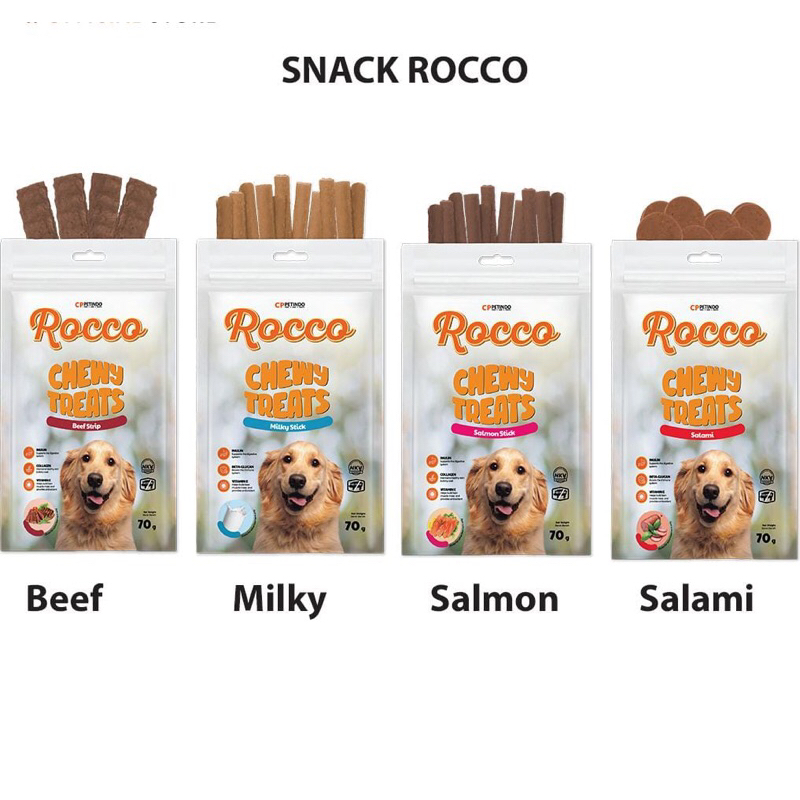 Jual ROCCO Chewy Treats 70g Dog Snack Cemilan Anjing | Shopee Indonesia