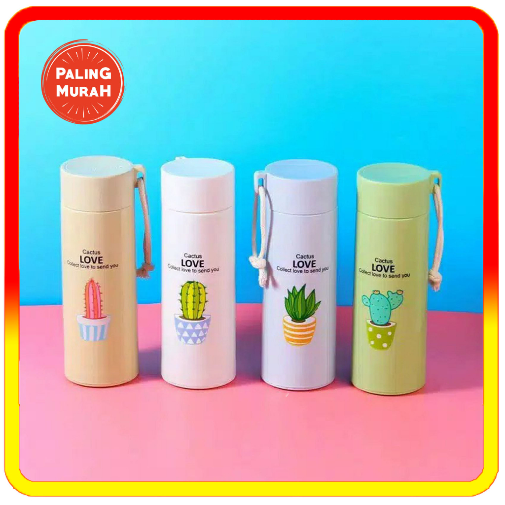 Jual CL BOTOL MINUM MOTIF KAKTUS / BOTOL KACA CACTUS 450ML | Shopee ...