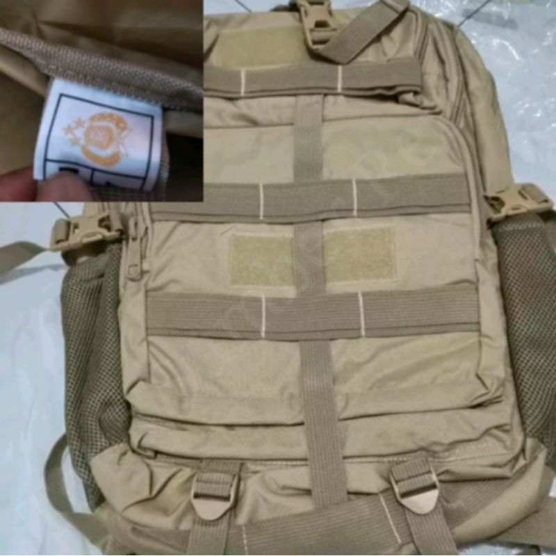 Jual Tas Tactical Jatah Polri Kain Coklat Muda Bag TNI AD Polisi Krem ...