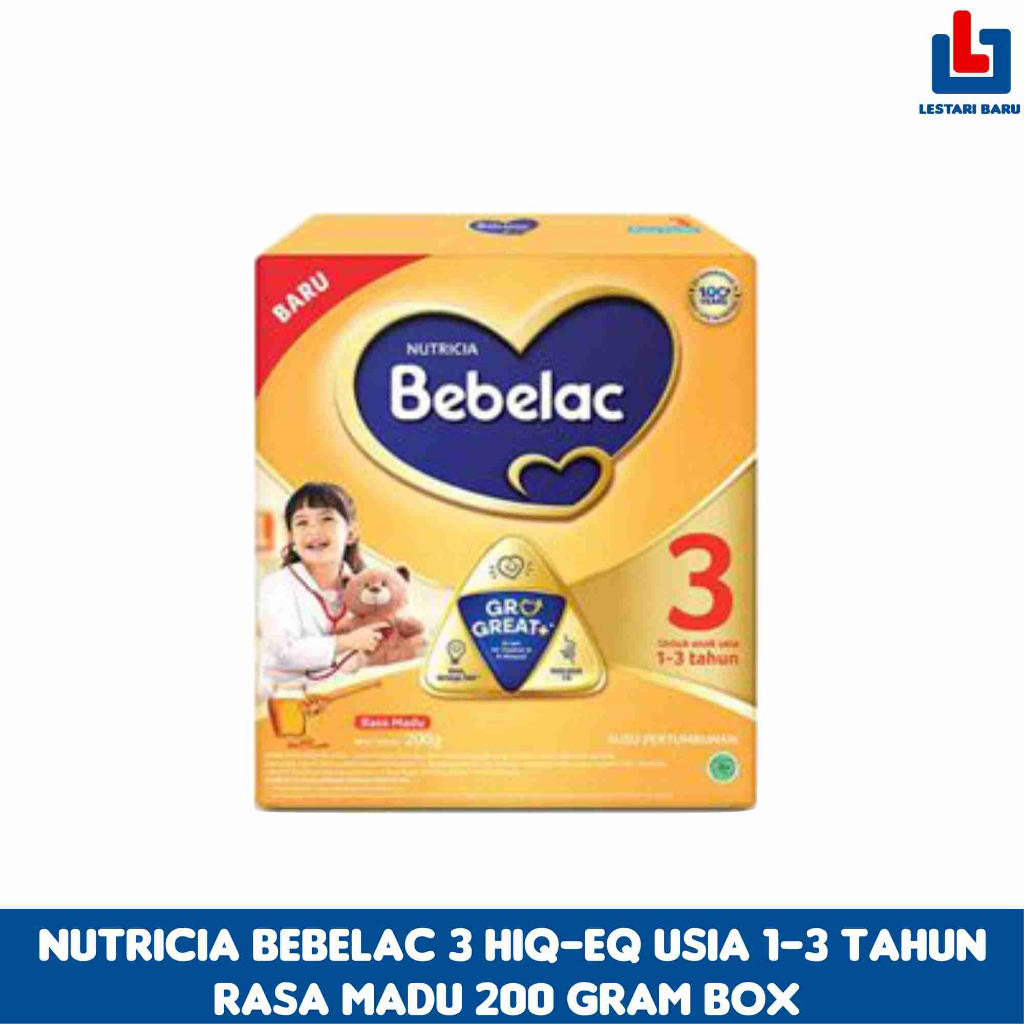 Jual Nutricia Bebelac 3 Hiq-Eq Usia 1-3 Tahun Rasa Madu 200 Gram Box ...