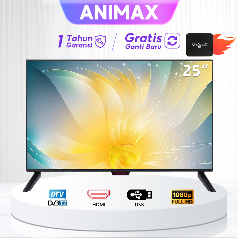 Jual Animax TV LED 25 inch HD Ready Smart TV Televisi With STB(SMART-A25A) | Shopee Indonesia