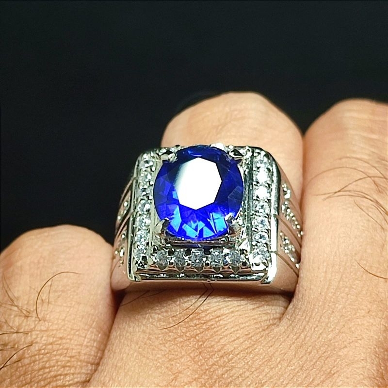 Jual CINCIN BATU KING SAPIRE ROYAL BLUE ASLI SIAP PAKAI | Shopee Indonesia