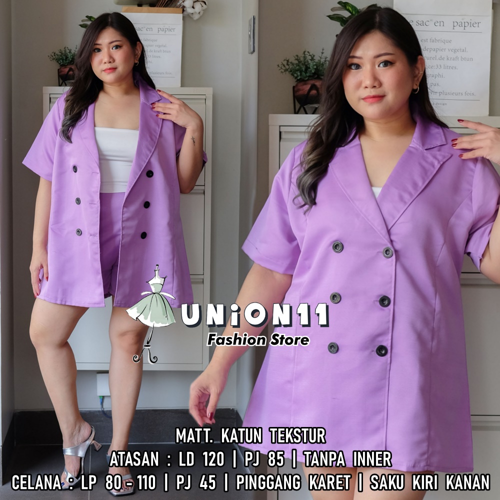 Jual UNION11 - SET BLAZER WANITA JUMBO / STELAN WANITA JUMBO / STELAN BIG SIZE XXXL WANITA ...