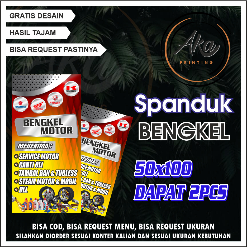Jual Cetak spanduk bengkel / banner bengkel motor / poster plang dapat ...