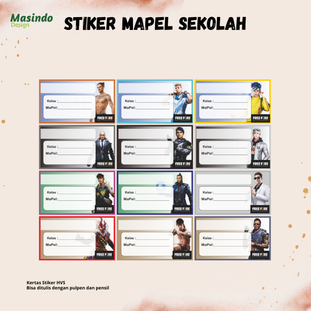 Jual Stiker Label Mapel Sekolah Karakter isi 20pcs | Shopee Indonesia