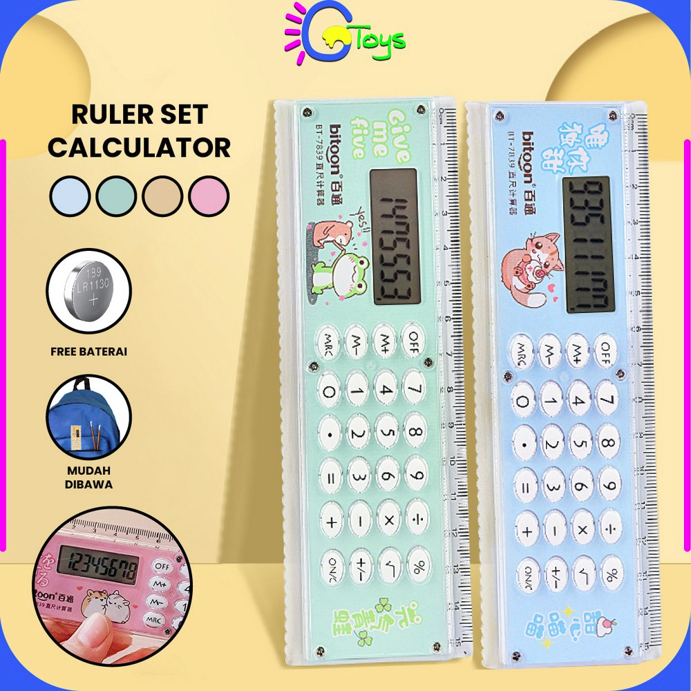 Jual CR-A65 Kalkulator Penggaris Karakter 2IN1 Mini Portable ...