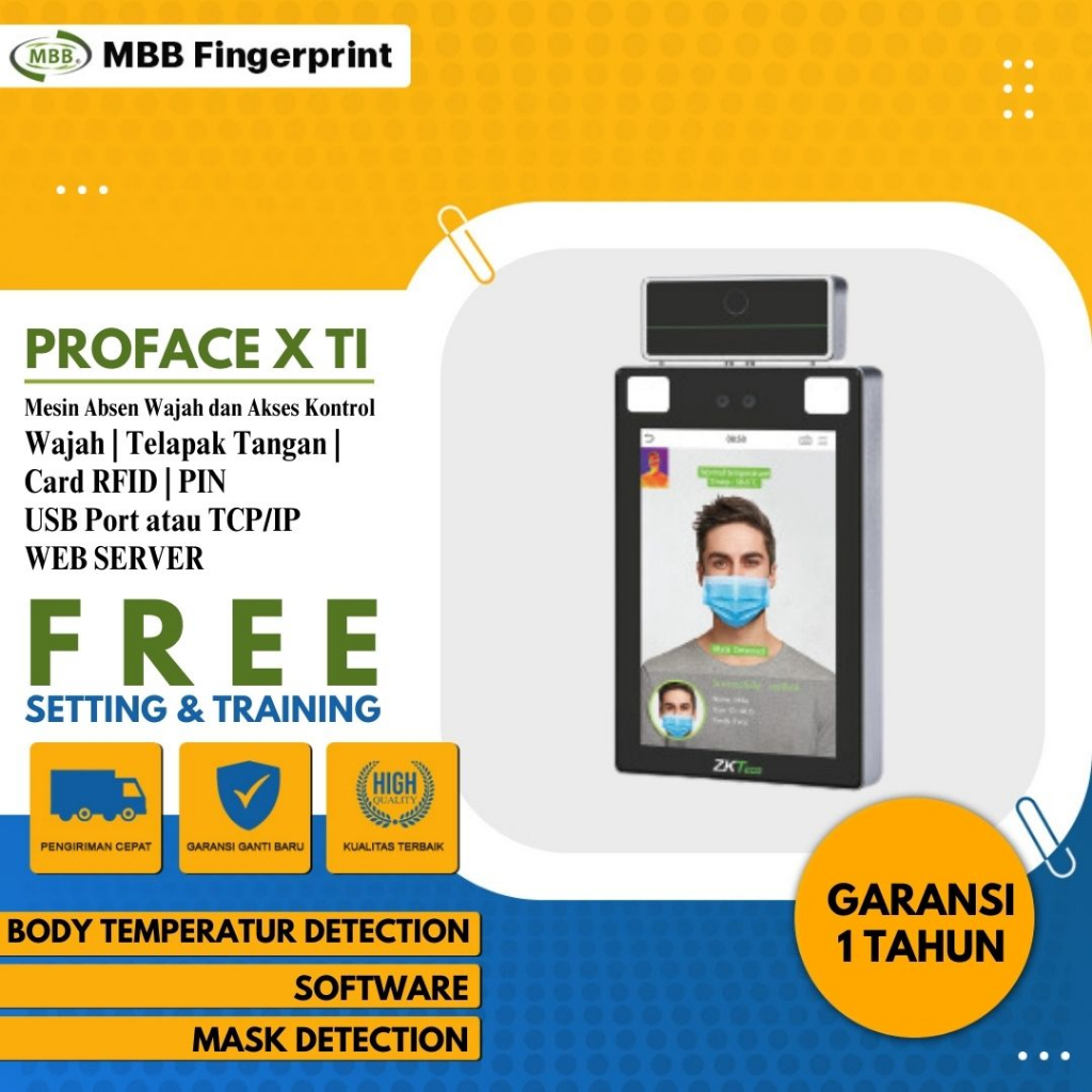 Jual MBB Proface X Ti/Mesin Absensi Scan Wajah dan Telapak Tangan/Mesin Absensi Dual ...