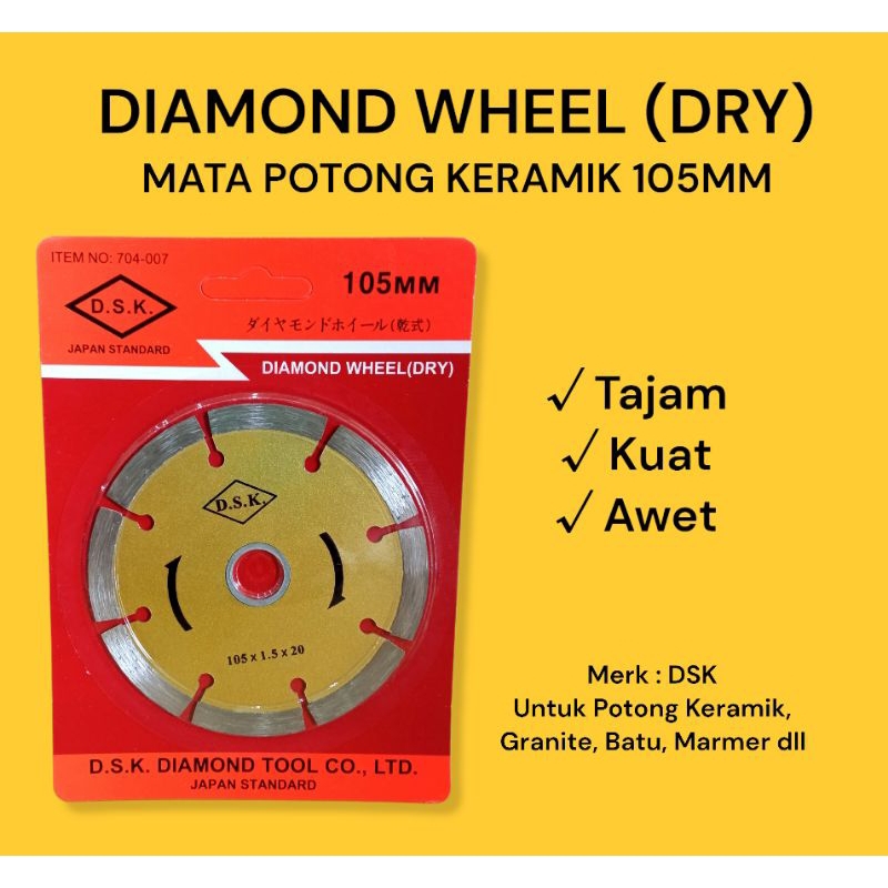 Jual Diamond Wheel 4 inch DSK Mata Gerinda Potong Keramik Granit Tembok ...