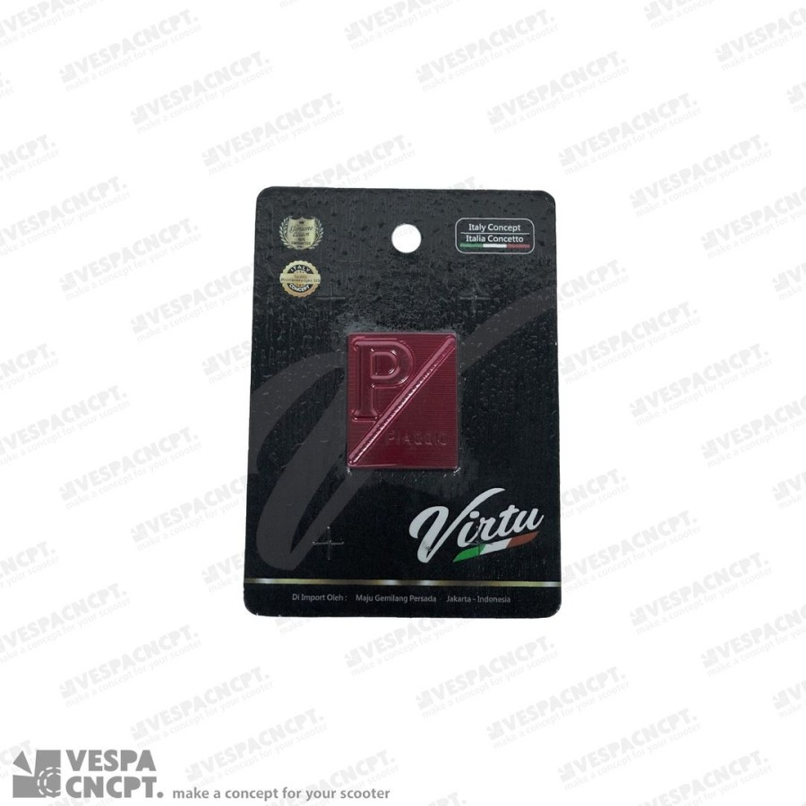 Jual Emblem Dasi Depan Virtu Cnc Red Vespa Sprint Primavera Lx S Gts ...