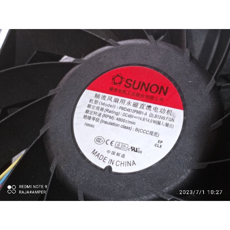 Jual kayak Baru kipas Fan SUNON 48v bisa mutar dari 24- 50v 12cm high ...