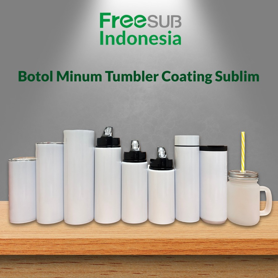 Jual Botol Minum Tumbler / Termos / Mug Putih Polos Coating Sublim ...