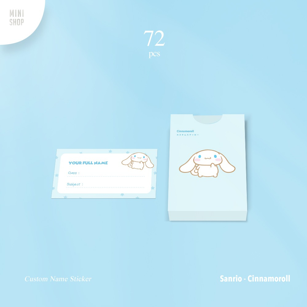Jual Stiker Nama Custom Waterproof Sanrio Cinnamoroll | Shopee Indonesia