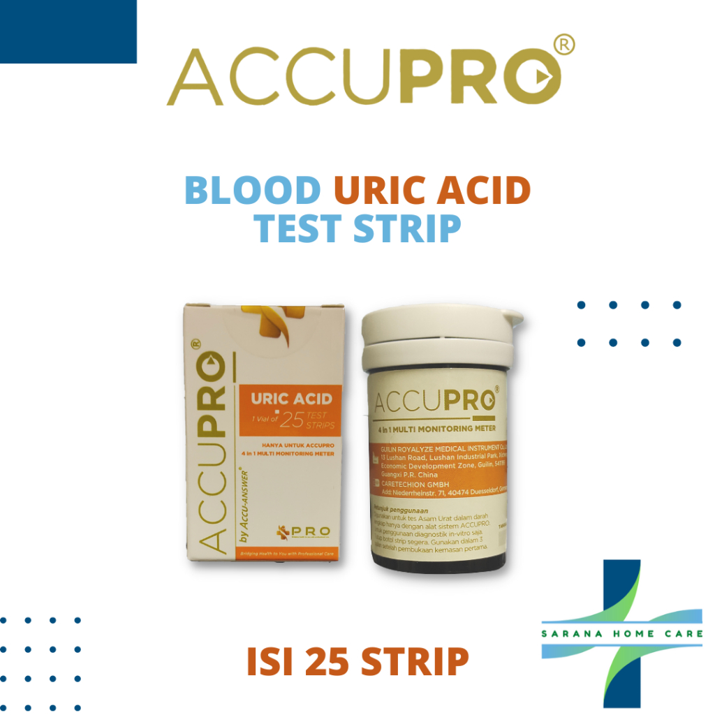 Jual ACCUPRO Blood Test Strip/cek darah/glucosa/asam urat/kolesterol ...