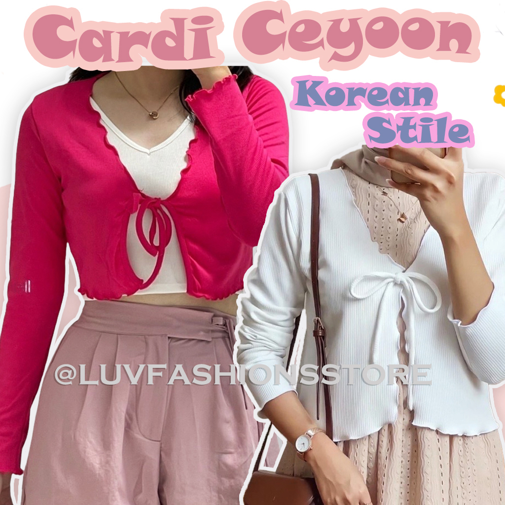 Jual IL - OUTER RAJUT KOREAN STYLE / CARDI CEYOON WANITA LENGAN PANJANG / CROP CARDIGAN OUTWEAR ...