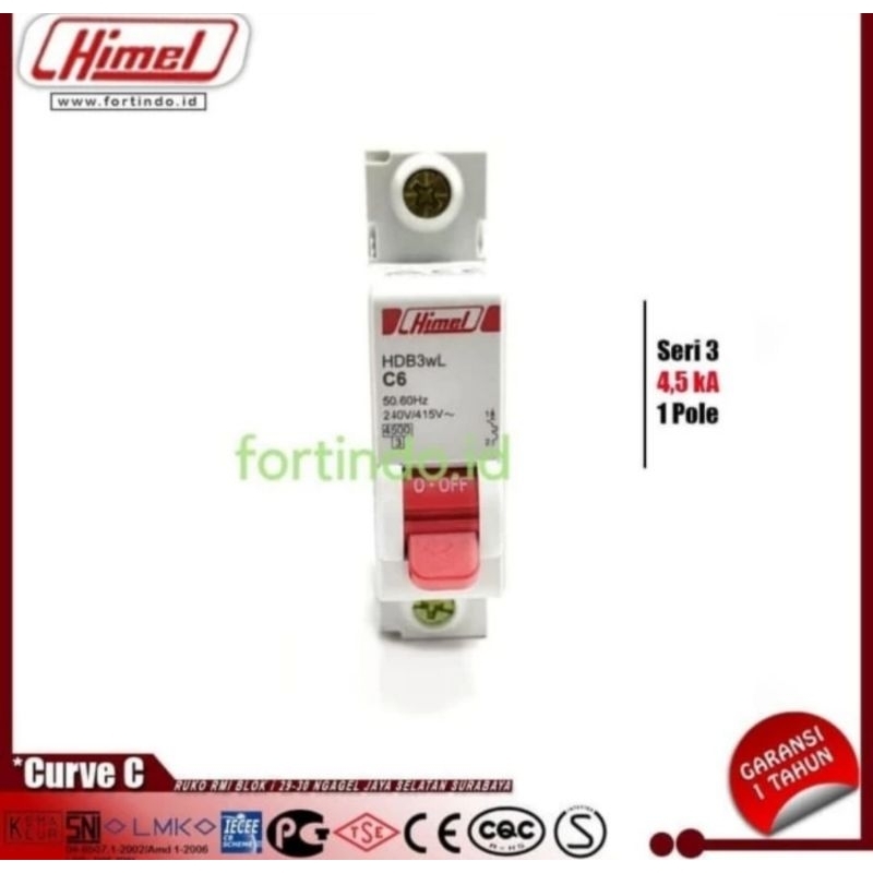 Jual MCB 1Phase 2A / 4A / 40A / 50A / 63A HIMEL (Standar SNI - LMK) | Shopee Indonesia