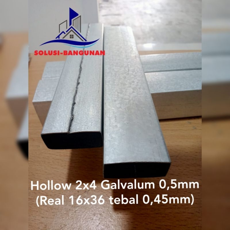 Jual Hollow 2x4 tebal 0,5mm - 4 meter/holo 05/hollow/rangka partisi ...