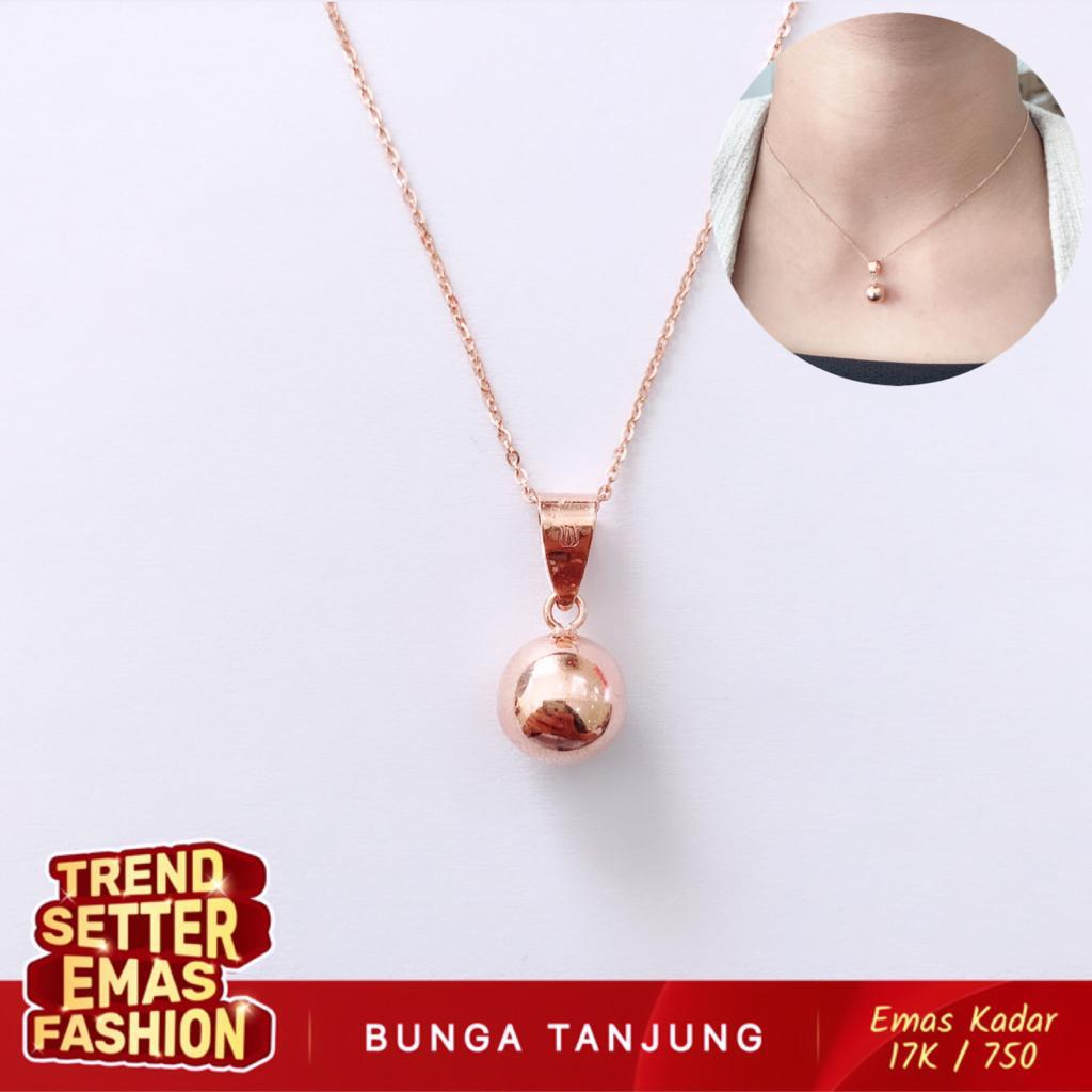 Jual LIONTIN BOLA EMAS - EMAS 17K - BUNGA TANJUNG GOLD | Shopee Indonesia