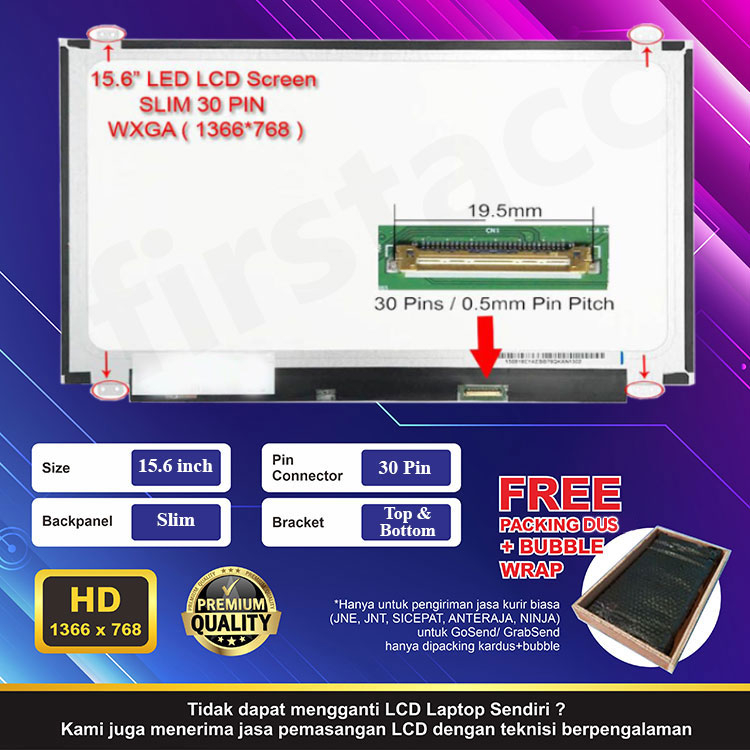 Jual LED LCD Laptop De Inspiron 15 3000 15.6" inch 30 PIN HD New ...