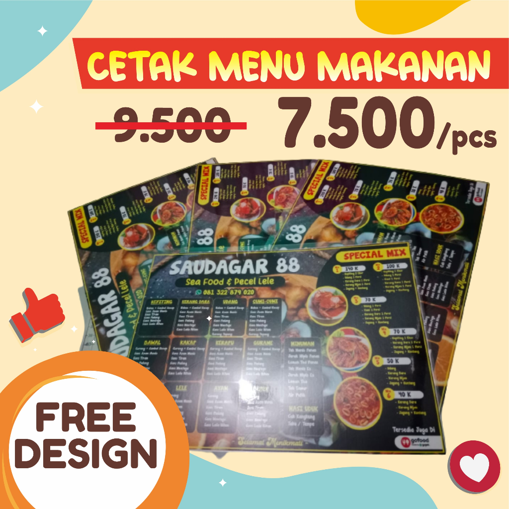 Jual Cetak Menu Makanan Resto Warung Makan MURAH | Shopee Indonesia