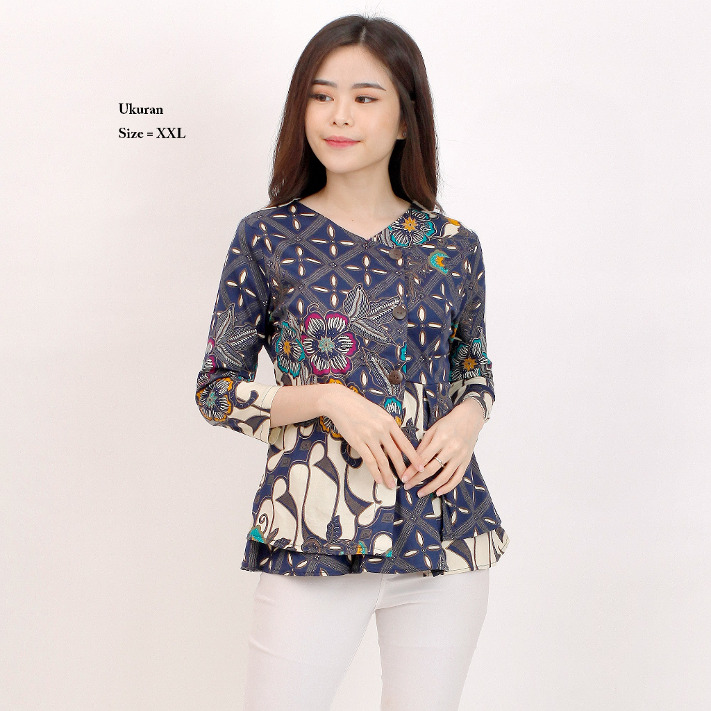 Jual Batik wanita - Atasan batik Jumbo XXL wanita 184 | Shopee Indonesia