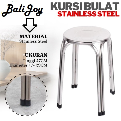 Jual KURSI STAINLESS / Kursi Bakso Bulat / KURSI Stainless Steel ...