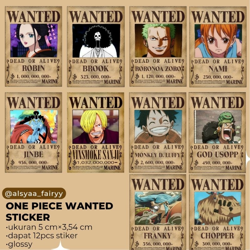 Jual Stiker Anime Wanted One Piece | Shopee Indonesia