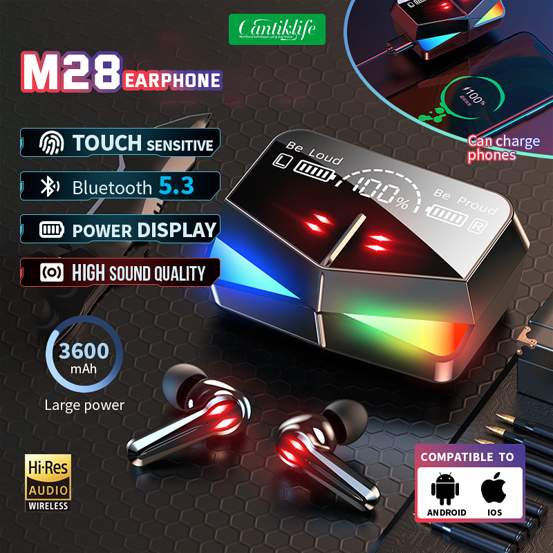 Jual Matei Headset Bluetooth Gaming TWS M28 earphone Dual Mode Bass ...