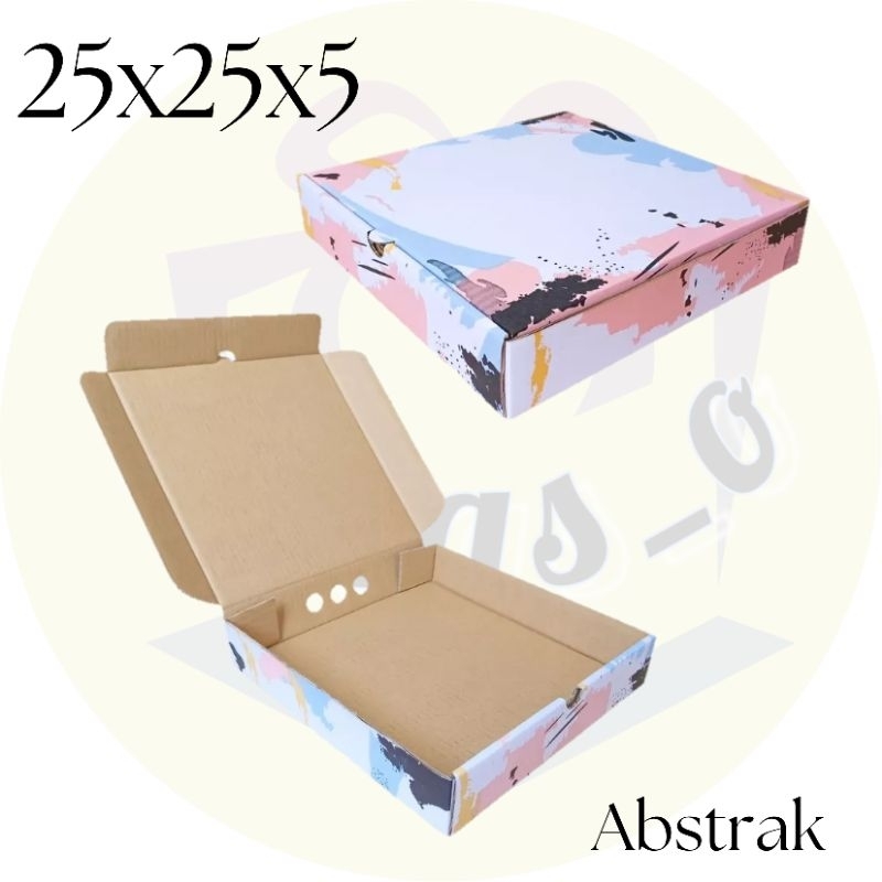 Jual box ukuran 25x25x5 cm, kardus kemasan/box motif/gift box/box pizza ...
