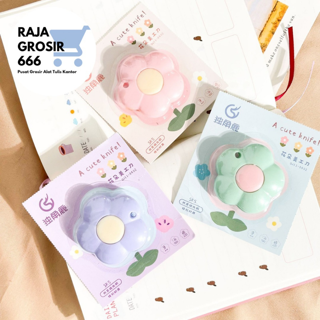 Jual CUTTER MINI FLOWER BUNGA LUCU PISAU KECIL LUCU IMUT KADO UNIK ...