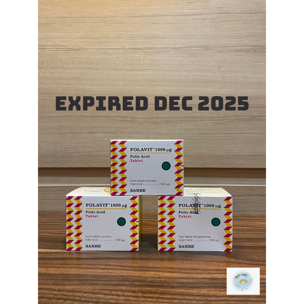 Jual Folavit 1000 mcg Folic Acid 1000 mcg / Asam Folat 1 mg / Box Isi 100 Kaplet | Shopee Indonesia
