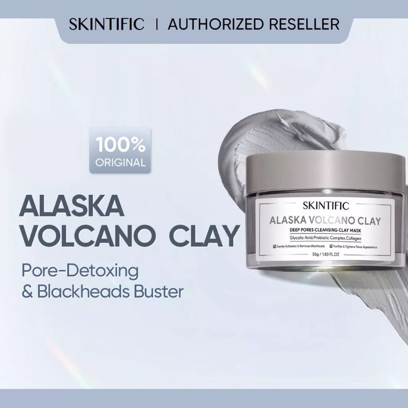Jual SKINTIFIC Alaska Volcano Clay Mask Masker Komedo Deep Pores ...