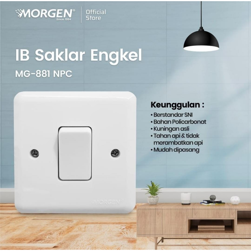 Jual Morgen MG-881 NPC IB SAKLAR ENGKEL Inbow Inbo Model New Gee Series / IB Satu Saklar ...