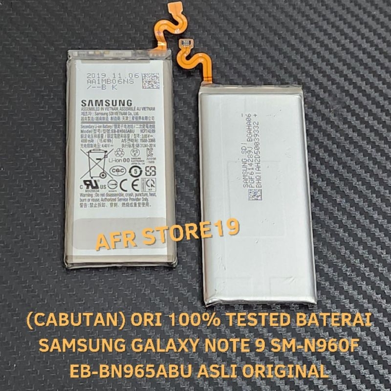 Jual (CABUTAN) ORI 100% Tested Baterai SAMSUNG GALAXY Note 9 SM-960F EB ...