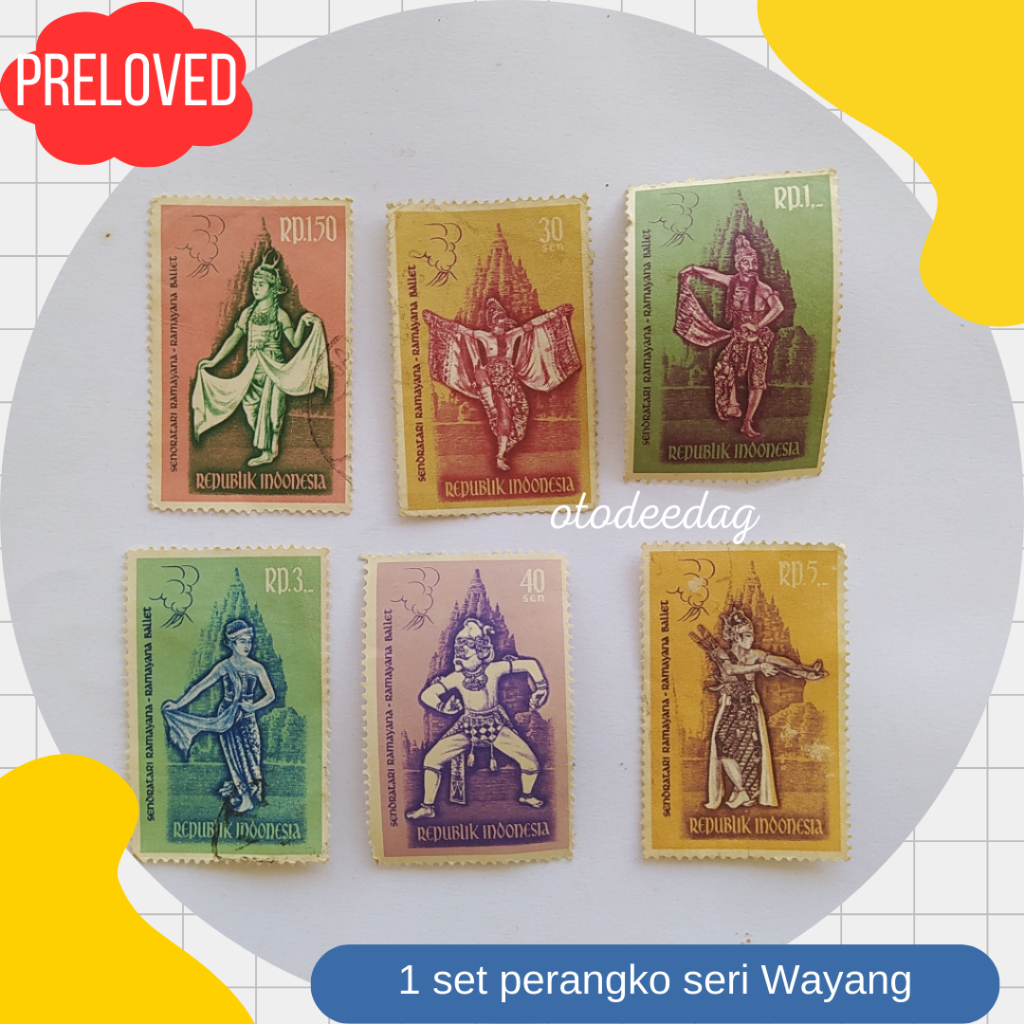 Jual Perangko Prangko Indonesia Seri Wayang Set Preloved Langka Kuno ...