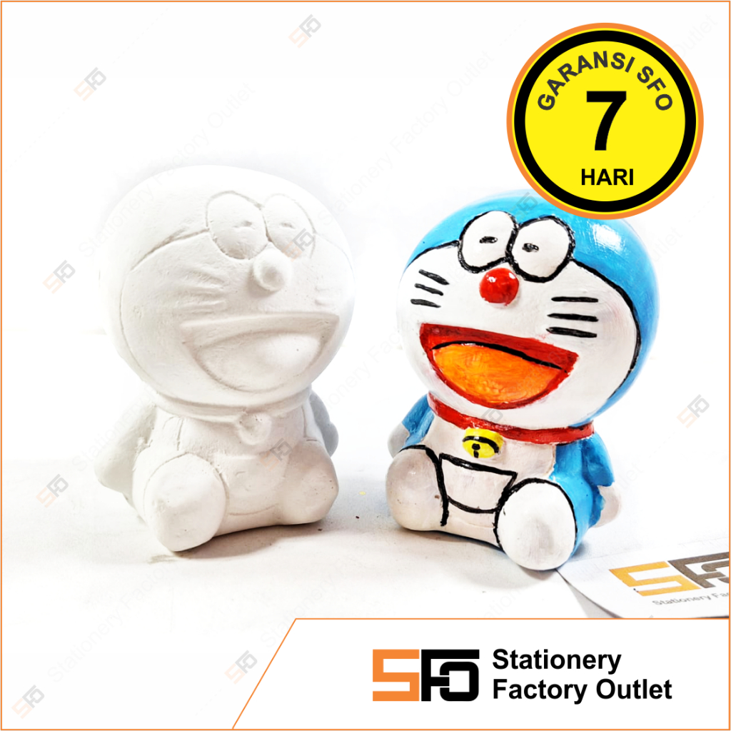 Jual Belajar Melukis Patung Gypsum Polos - Doraemon Size S - Mainan ...