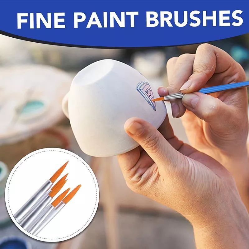 Jual Kuas Lukis flat tip, kuas runcing. Kuas nilon, paint brush ...