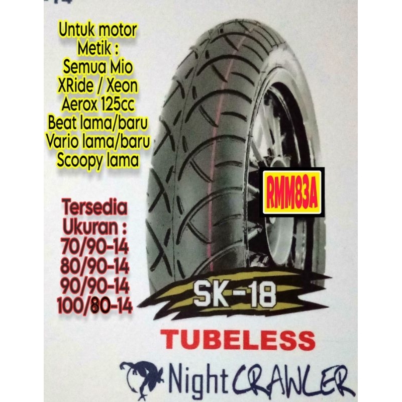 Jual BAN LUAR PRIMAAX SK-18 TUBELES SEMUA METIK RING 14 NIGHT CRAWLER ...