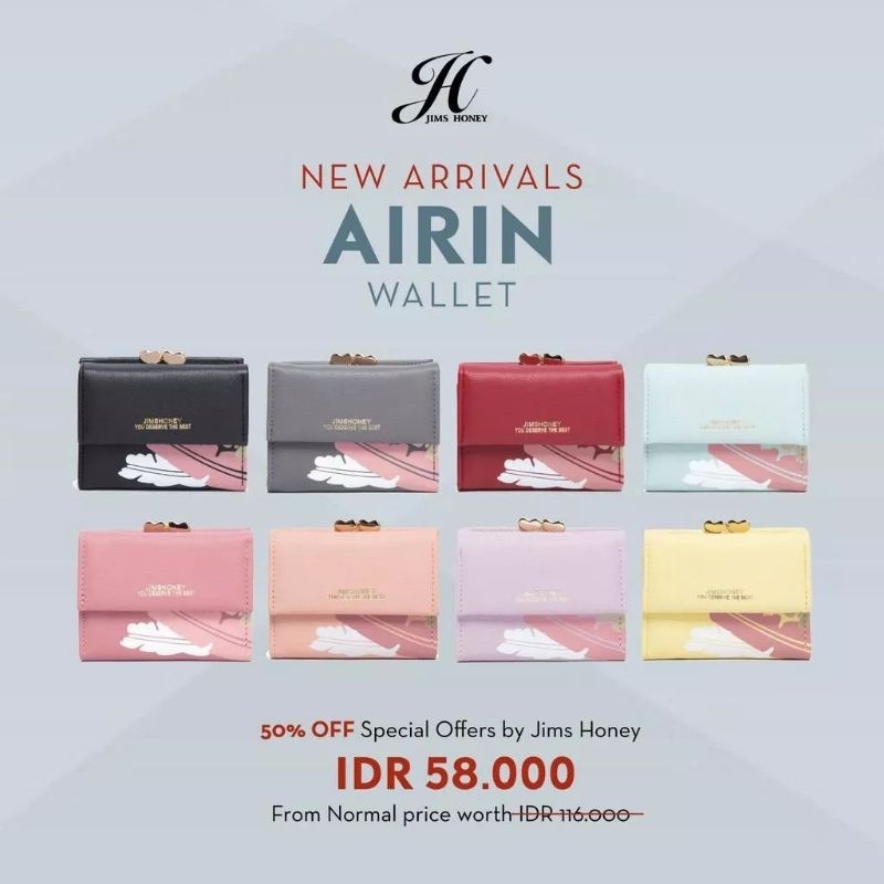 Jual AIRIN WALLET JIMS HONEY dompet lipat koin | Shopee Indonesia